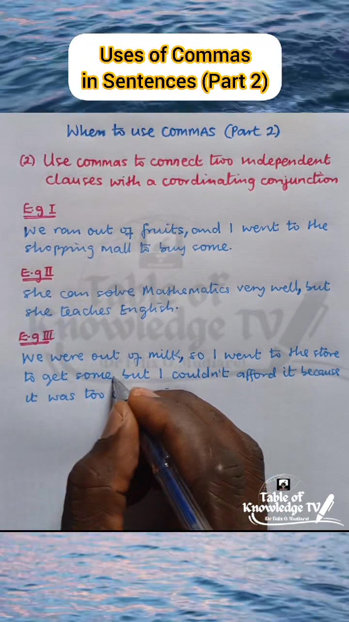 Uses of Commas: When to use Commas (Part 2) | Table of Knowledge TV ...