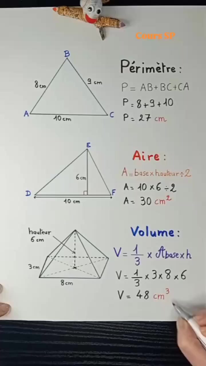 Calcul périmètre l'air et le volume | Prof Jamal | Facebook