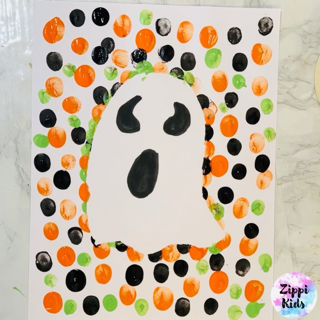 Super cute fingerprint ghost craft for Halloween 💀👻🎃 | Super cute ...