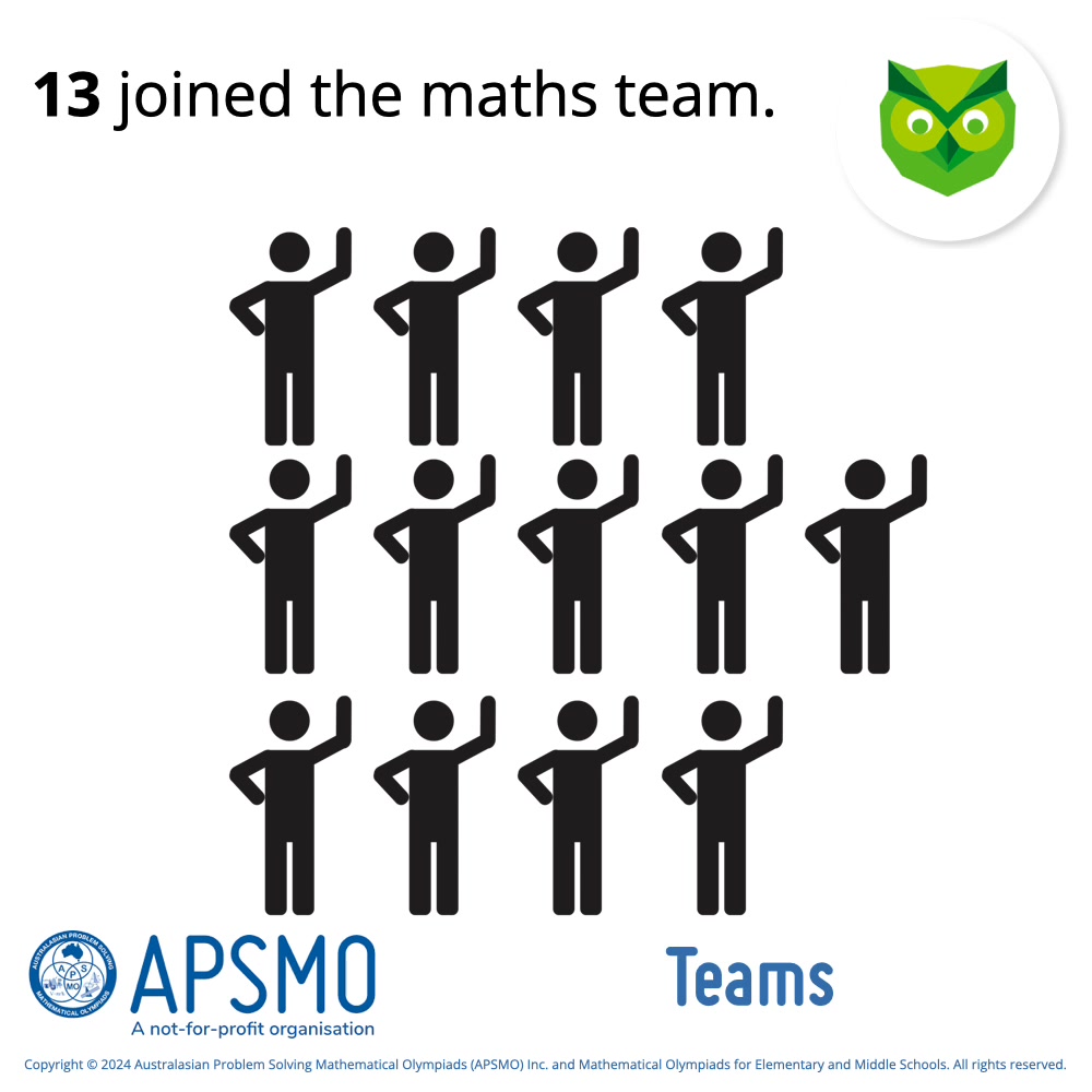 Problem of the Week: Teams There are 25 children. 8 joined the ...