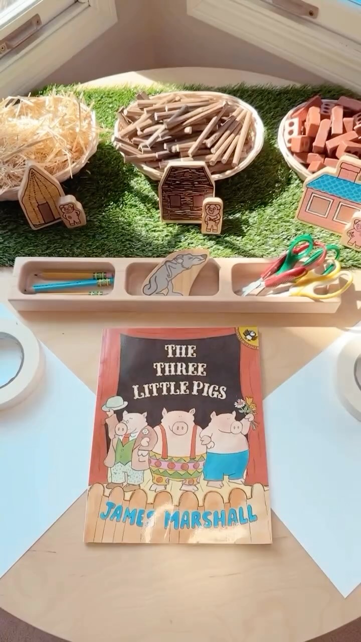 The Three Little Pigs storytelling setup by @where_the_wildlings_play ...
