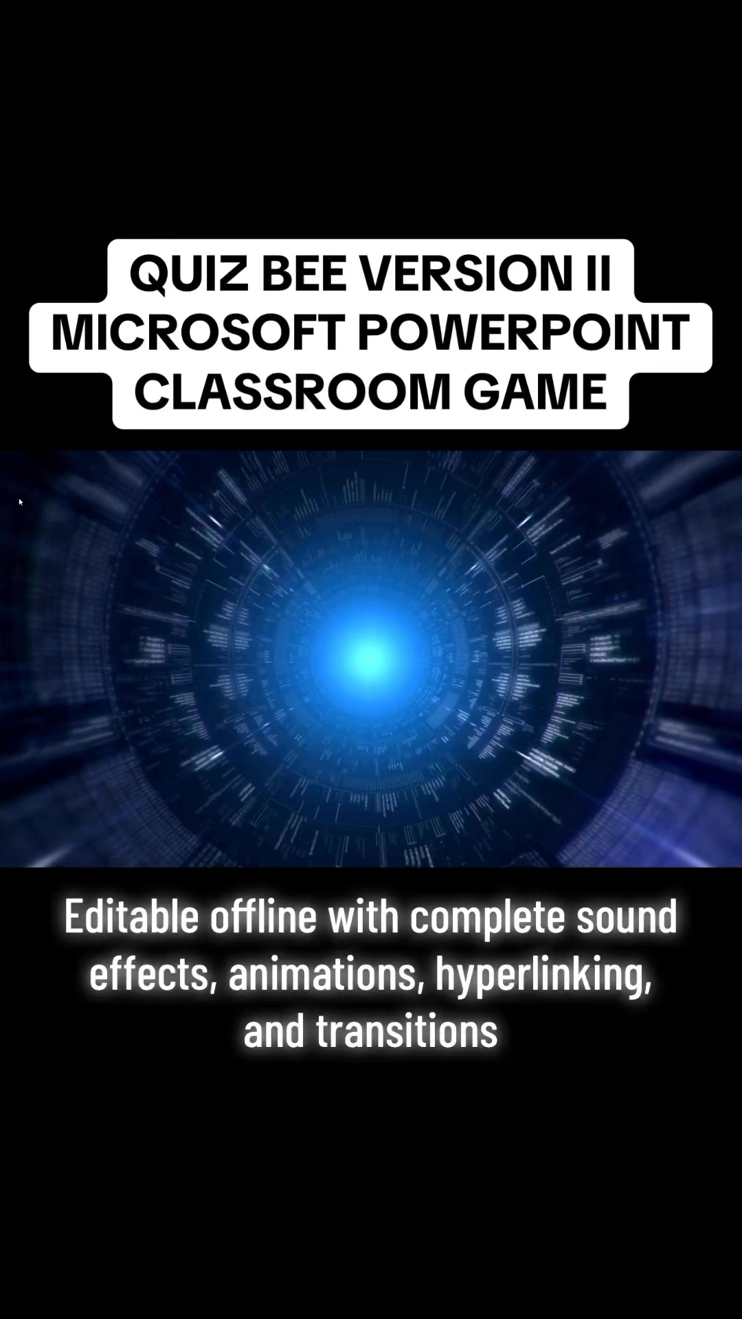 Quiz Bee Version II Microsoft PowerPoint Game (editable offline with ...