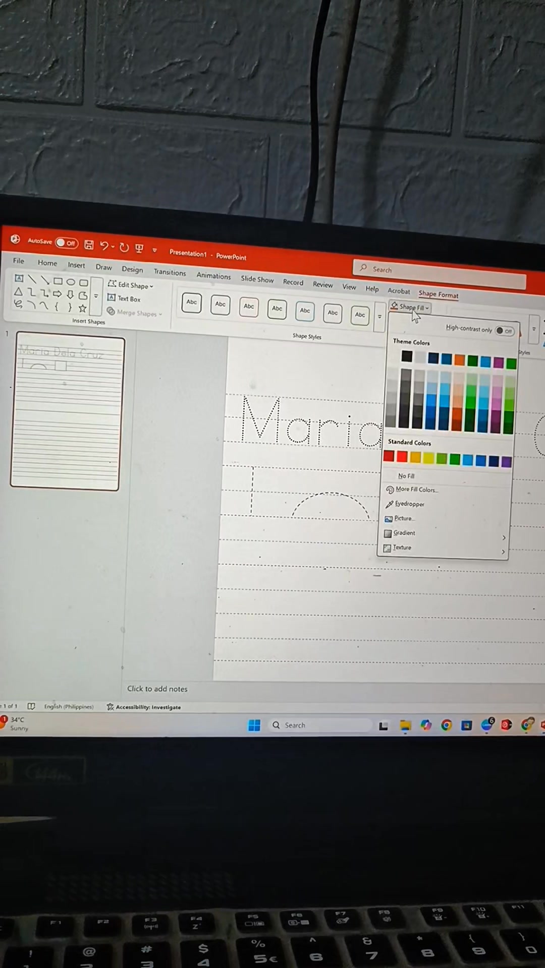 TRACING NAME/LINE/SHAPE/CURSIVE USING POWERPOINT TUTORIAL ️ Please ...