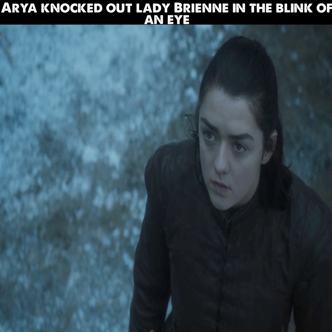 Arya Knocked Out Lady Brienne In The Blink Of An Eye Arya Knocked Out