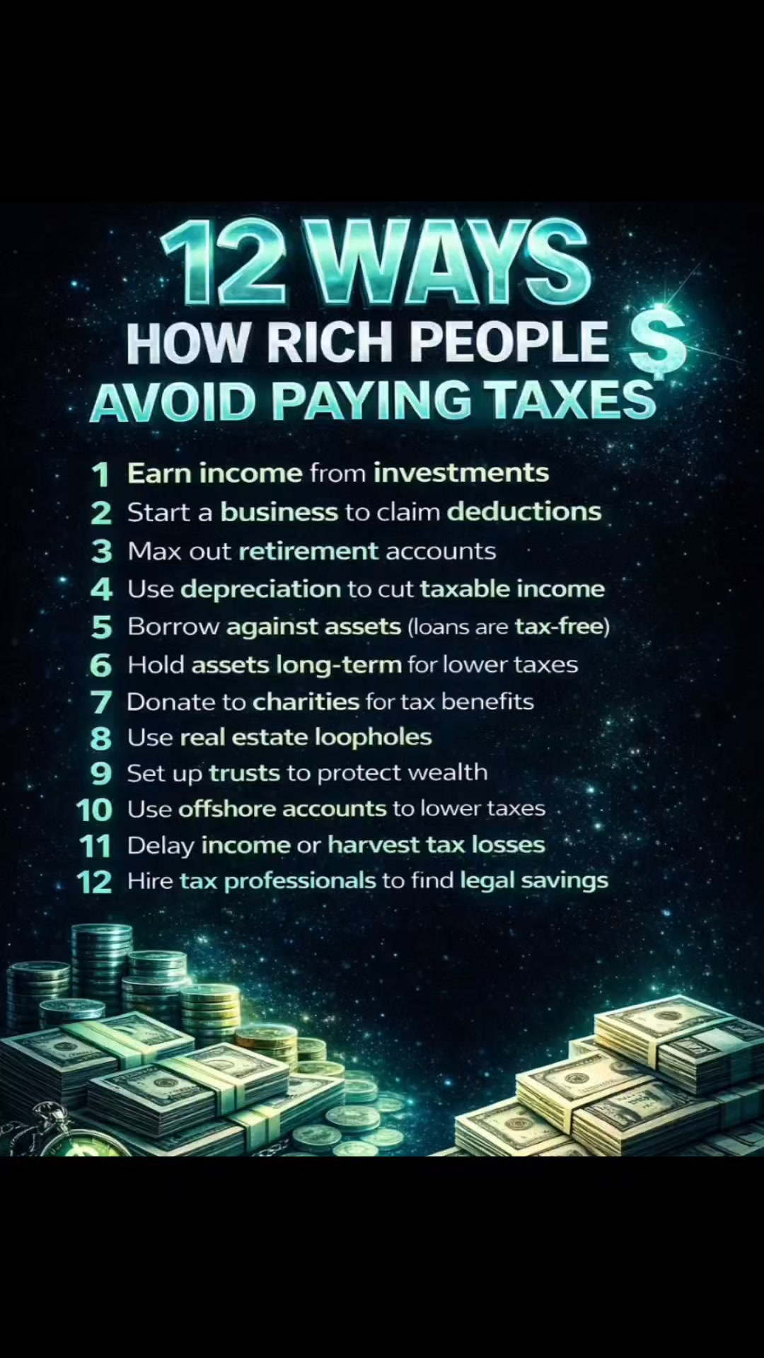 12 Ways How Rich People Avoid Paying Taxes 💸💰 #money #moneymindset # ...