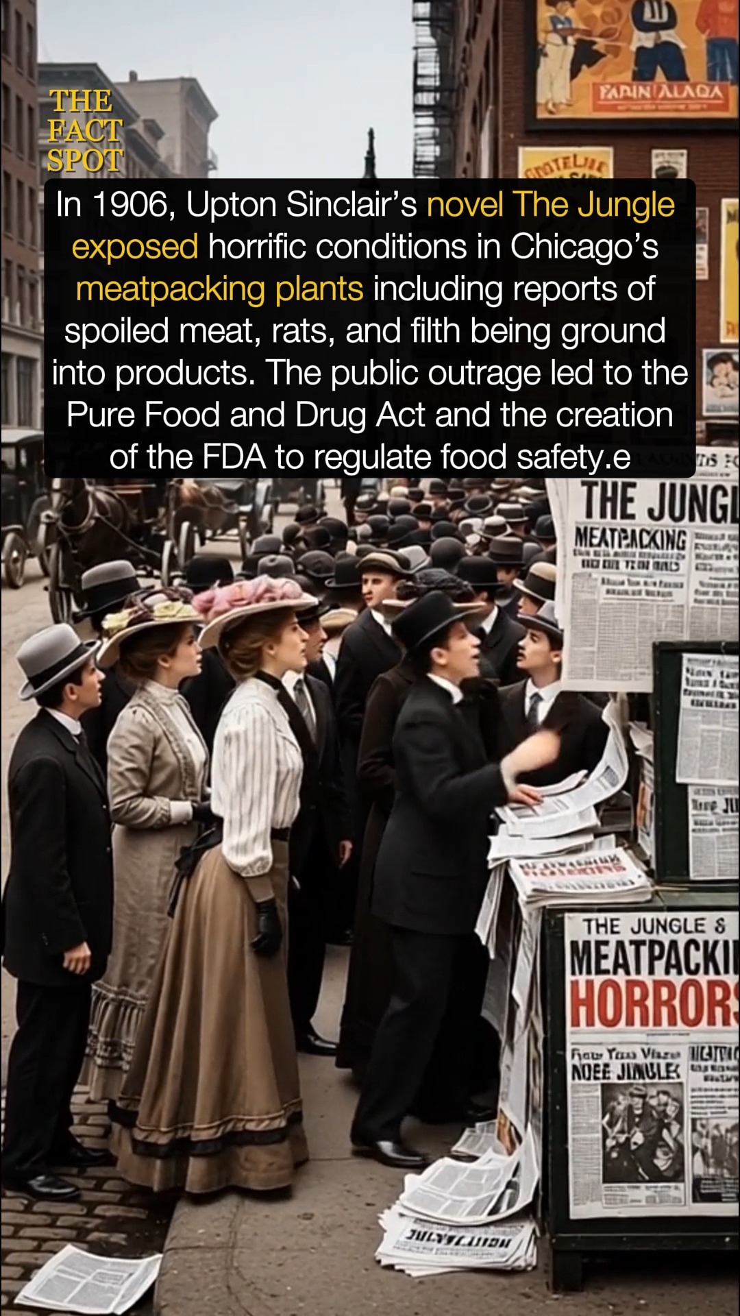 In 1906, Upton Sinclair’s novel The Jungle revealed shocking conditions ...