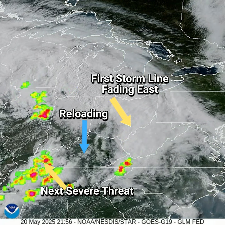STORM UPDATE (6:30pm) - The first line of storms is fading, and the ...