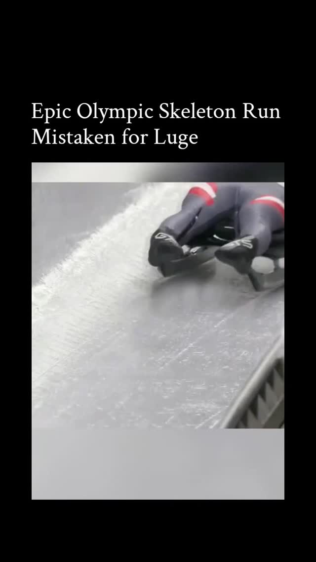 The post shares a 64-second video clip of Winter Olympics skeleton ...