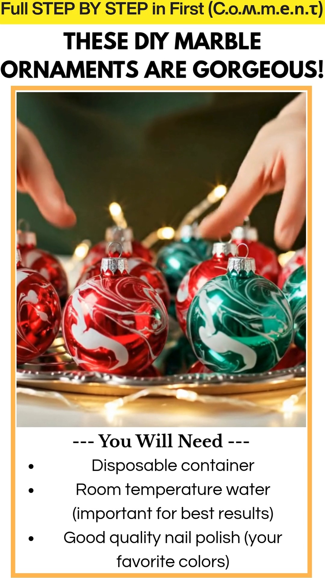 Make Your Own Marbleized Christmas Ornaments at Home Looking for a ...