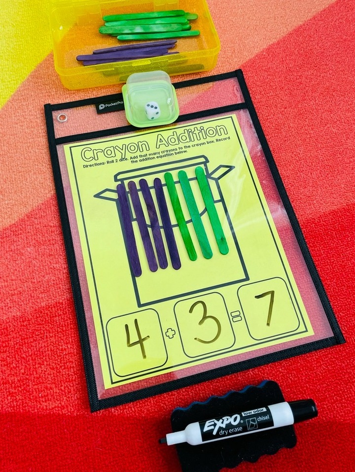 Crayon Addition! 🔗: https://www.teacherspayteachers.com/Product/Back-to ...