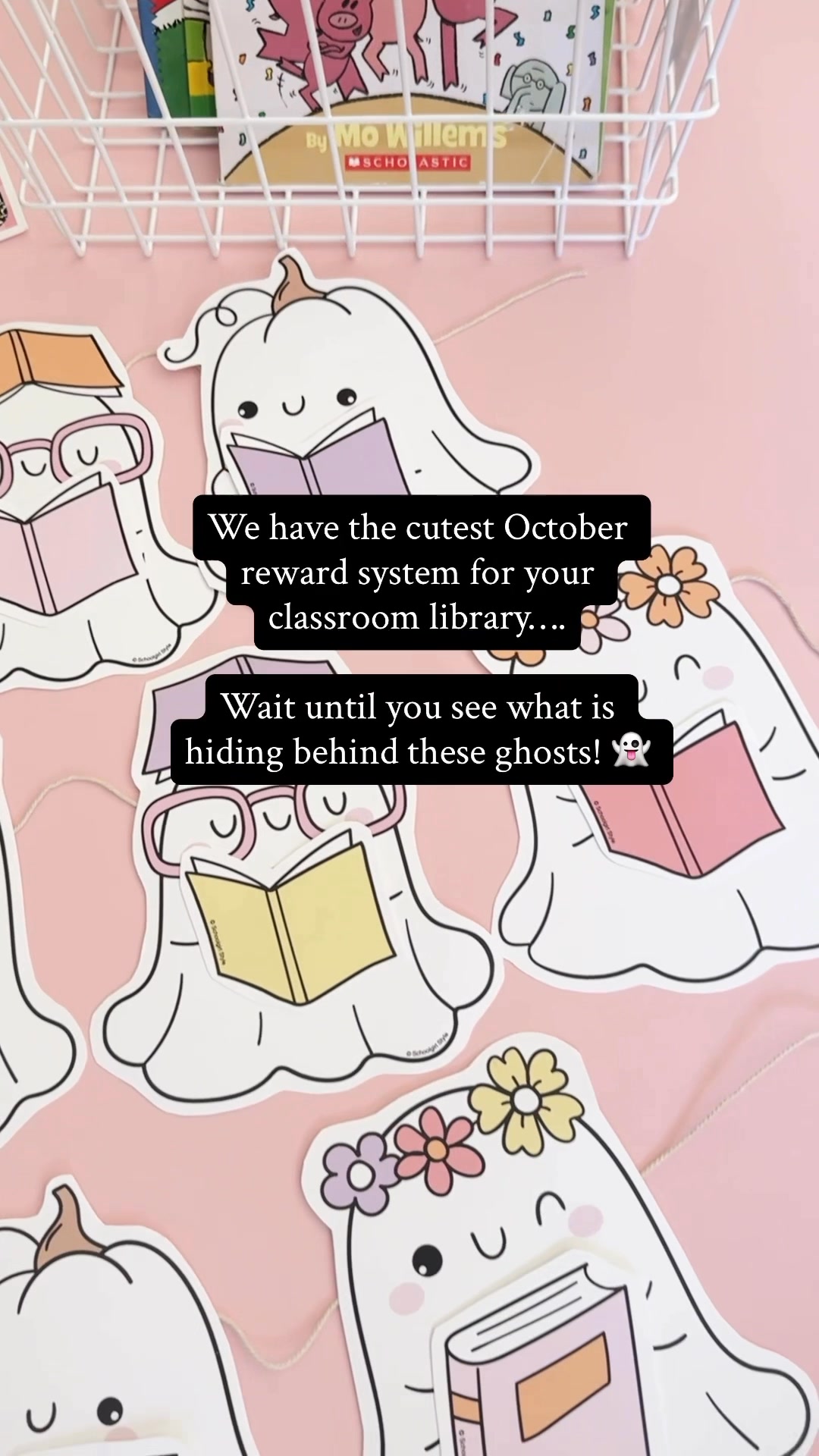 👻 Halloween fun + reading goals! Hang the ghosts, cover it with book ...