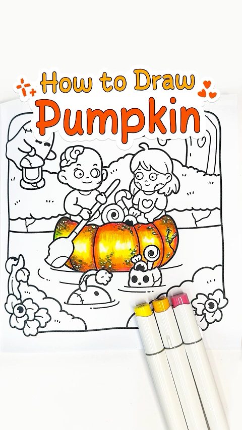 How to Draw Pumpkin 🎃 Here’s one cozy way to add color and make your ...