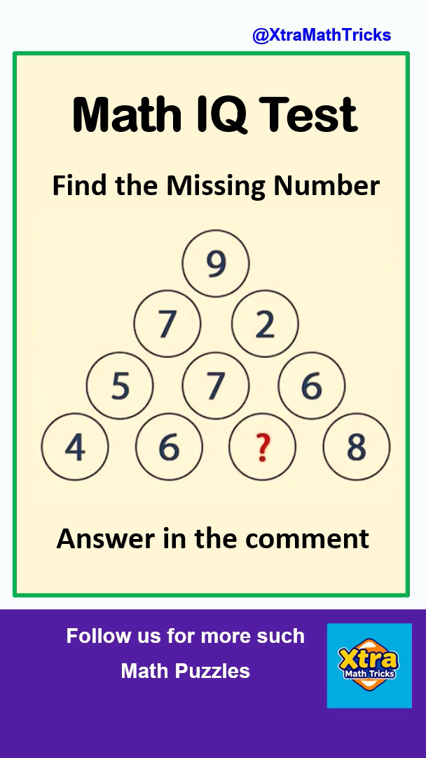 Can you find the missing number? Answer in the Comment box. IQ Test ...