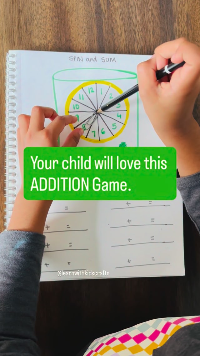 SAVE this Math Addition Game. Follow @learnwithkidscrafts for more ...