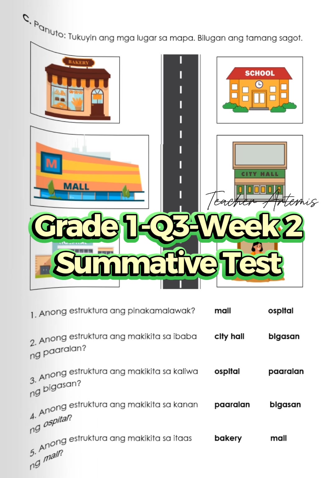 Grade 1 Summative Test - Q3-Week 2 #teacherartemis | Teacher Artemis ...
