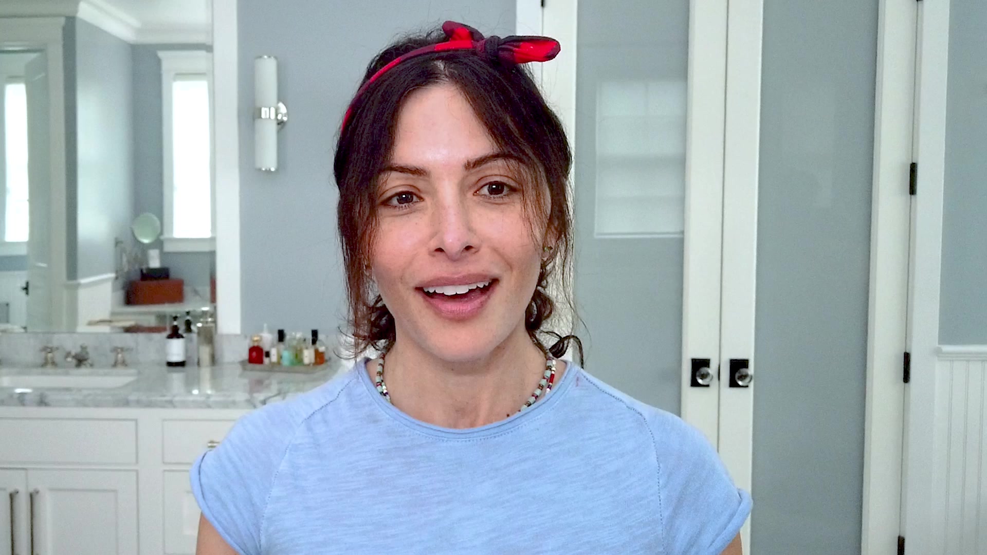 How Sex Lifes Sarah Shahi Balances Skincare And Motherhood Go To Bed