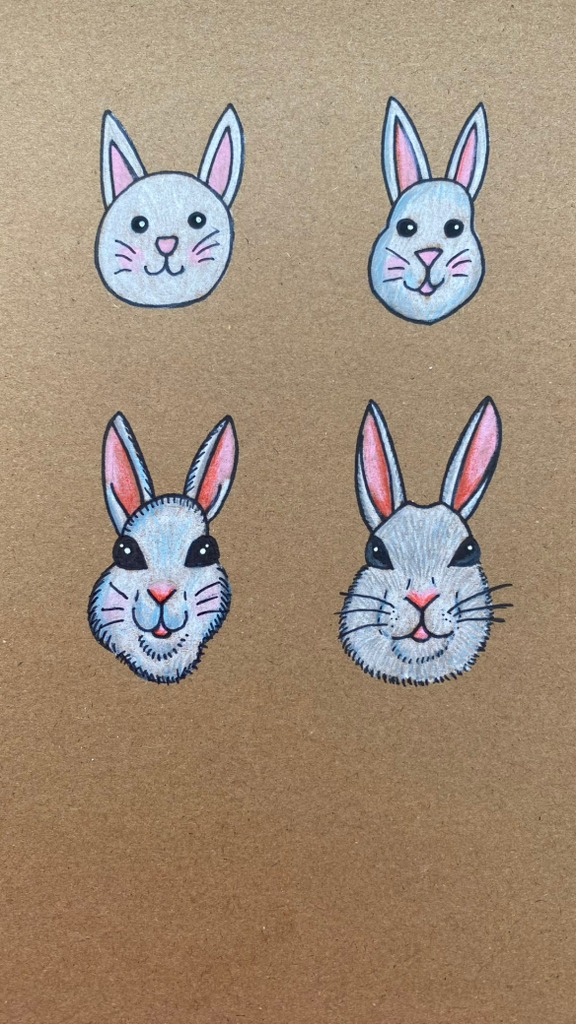 🐰Let’s draw Bunnies! 🐰 ————————————— A little study of how to draw the ...