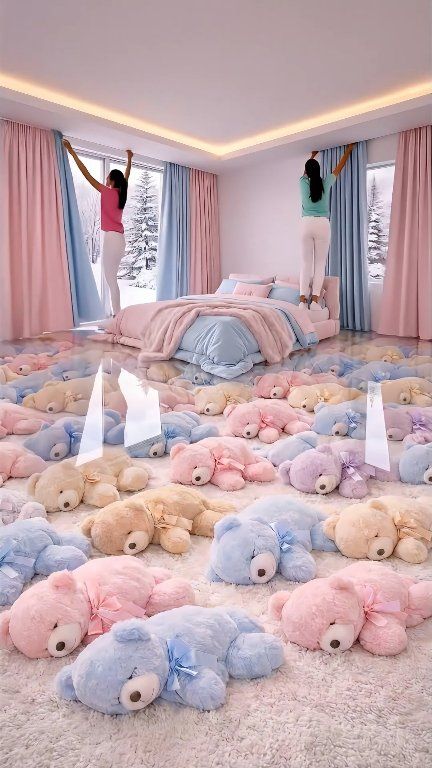 Would you walk on this Cute Teddy Bears Room 🧸 #epoxy #interiordesign # ...