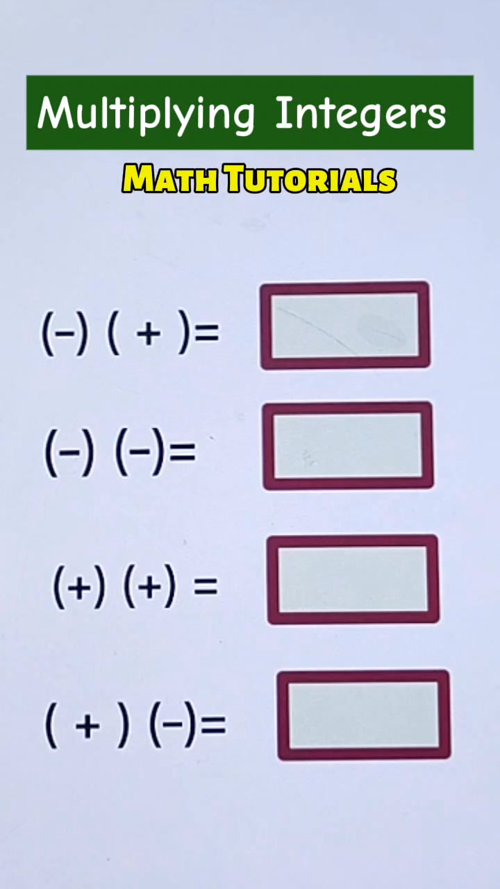 Rules in Multiplying Integers ‼️‼️ #mathchallenge #akositeachergon # ...