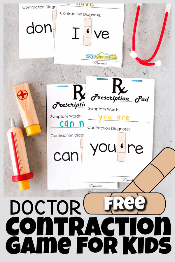 🩹 Band-Aid Contractions Activity - Free Printable Game for Kids https ...