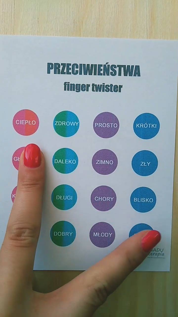 Finger twister - przeciwieństwa | Finger twister z przeciwieństwami ...