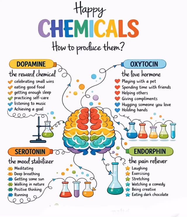 Wondering what you can do to get more happy brain chemicals? Start with ...