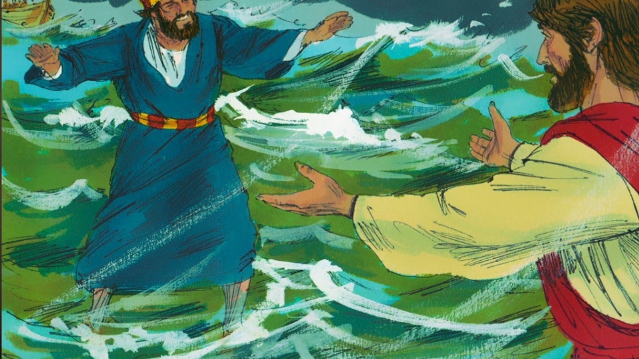 Peter Walks On Water | Here's a children's Bible story about Peter ...