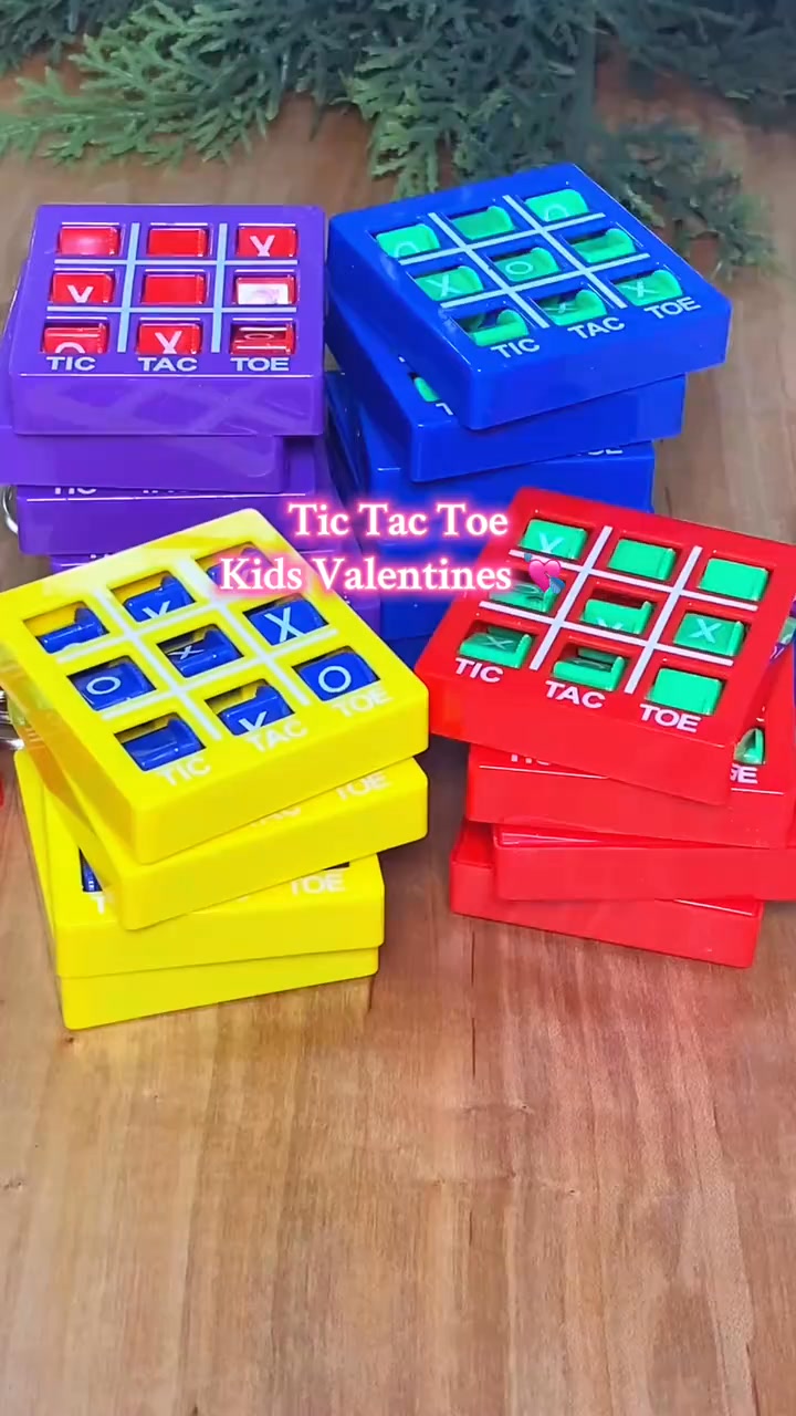 🎮💘 28Pcs Tic-Tac-Toe Keychain Valentine Set—Perfect for 2025 Classroom ...