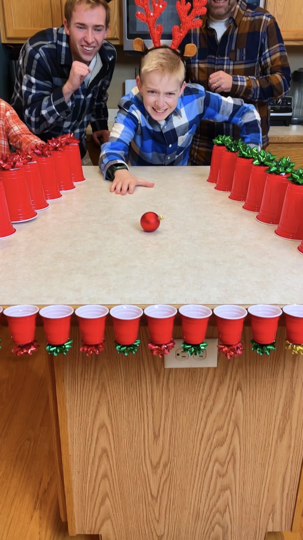 Tiny Cup Christmas Ornament Game 🎁 Kids, Dad, and whole Benson family ...
