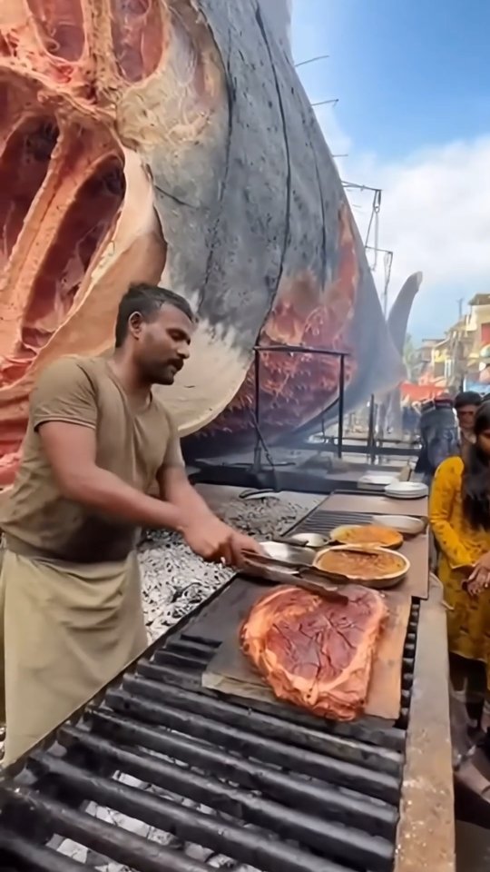 The Giant Megalodon Bbq Unbelievable Scene On An Indian Beach 📜 Video 0805
