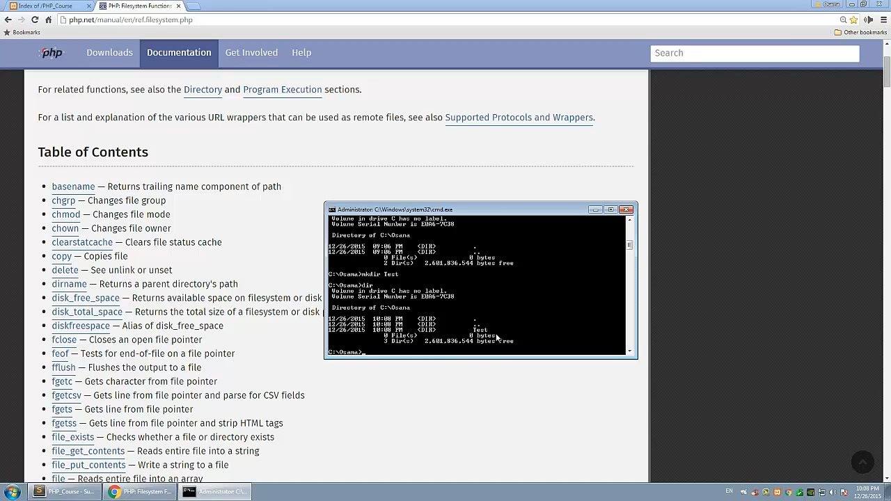 63 [ Learn Php 5 In Arabic ] 63 File System Intro Code Posted An
