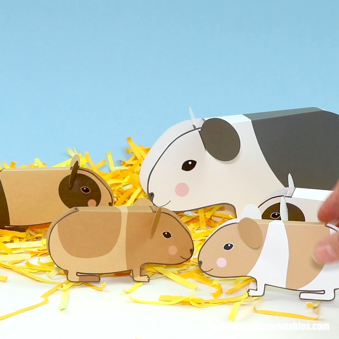 Super cute craft alert!! There's a mama guinea pig and two little ...