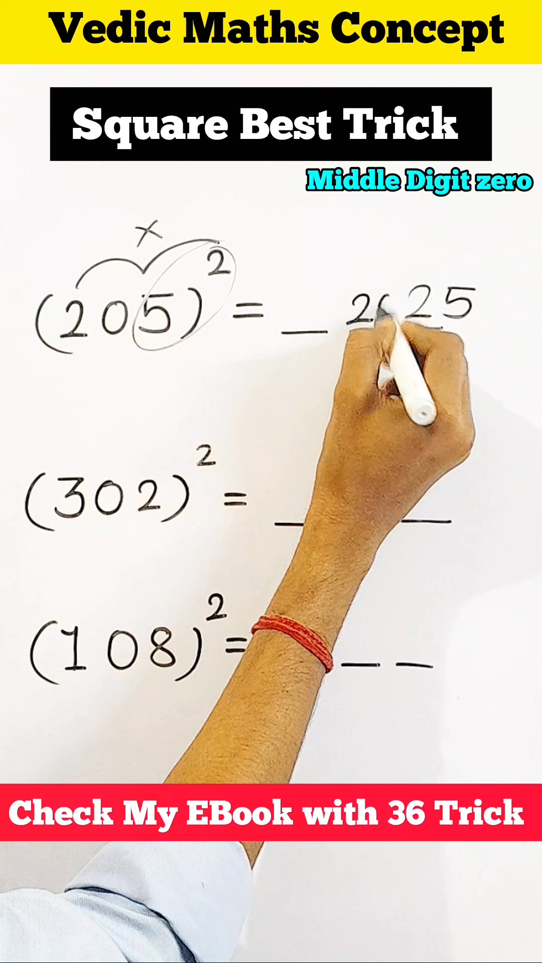 Vedic maths tricks Square Best Trick For Middle Digit Zero Whatsapp ...