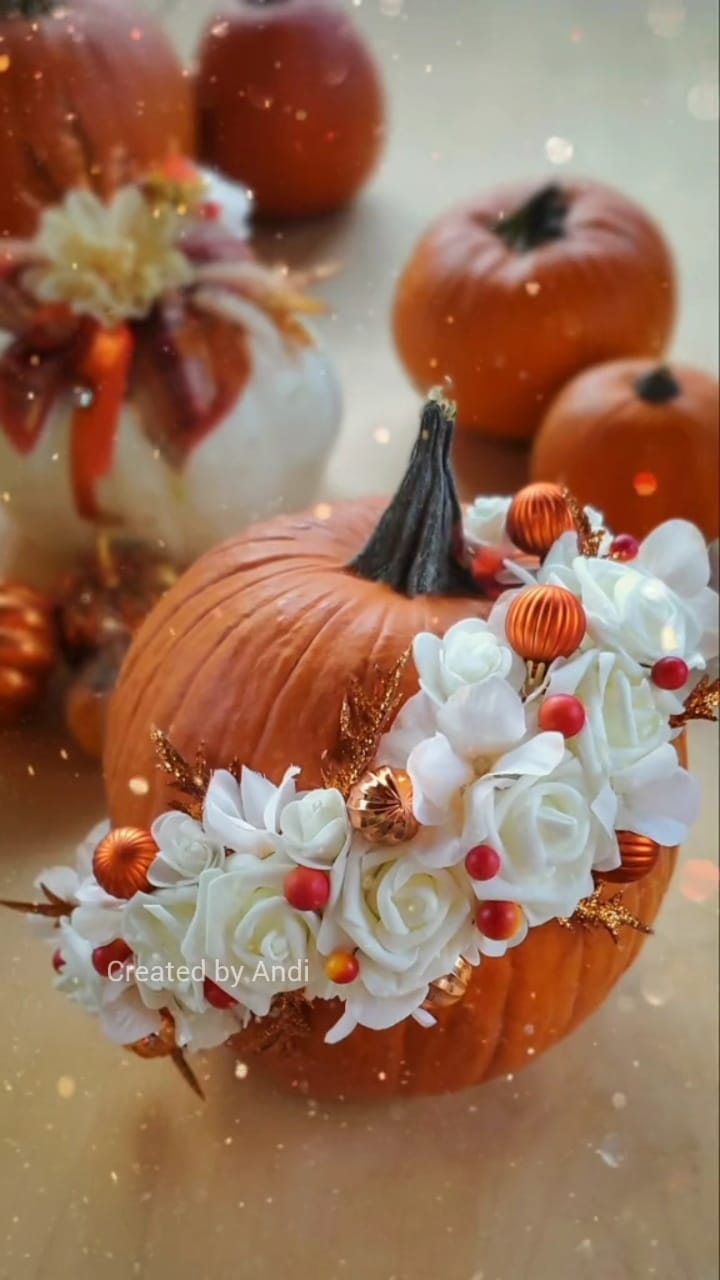 Elegant Pumpkin Decoration with Flowers In this tutorial, I’ll show you ...