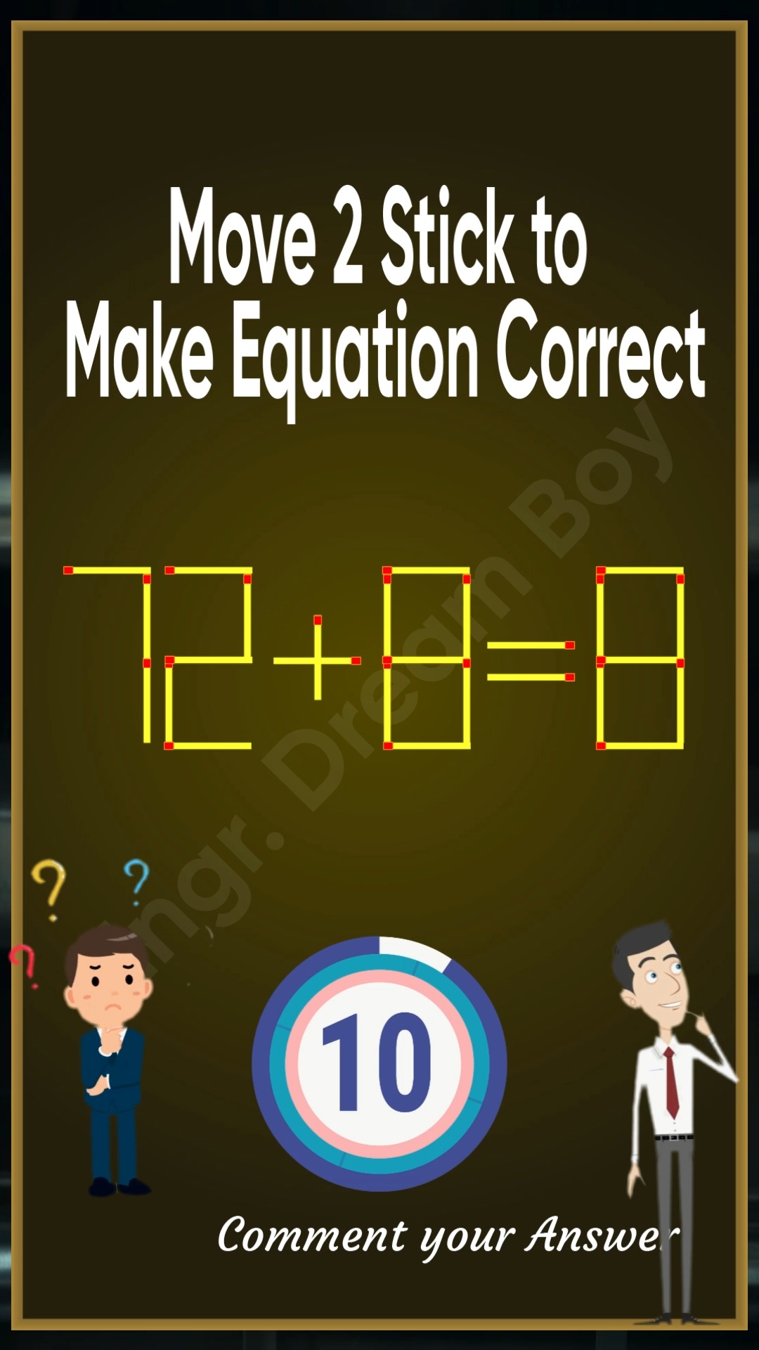 Turn the wrong Equation into Correct || Matchstick Puzzle #shorts # ...