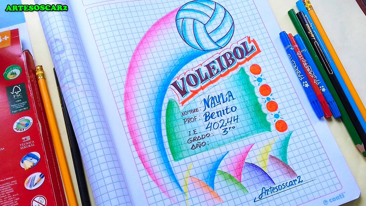 Artesoscar 2 Aprende A Dibujar Una Caratula De Voleibol Paso A Paso