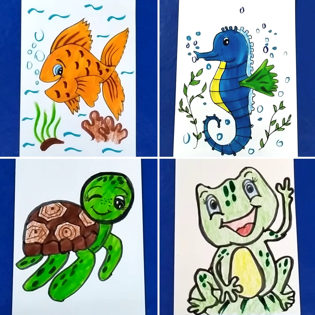 How to Draw - Sea Animal Drawing for Kids :) | Kids Art & Craft
