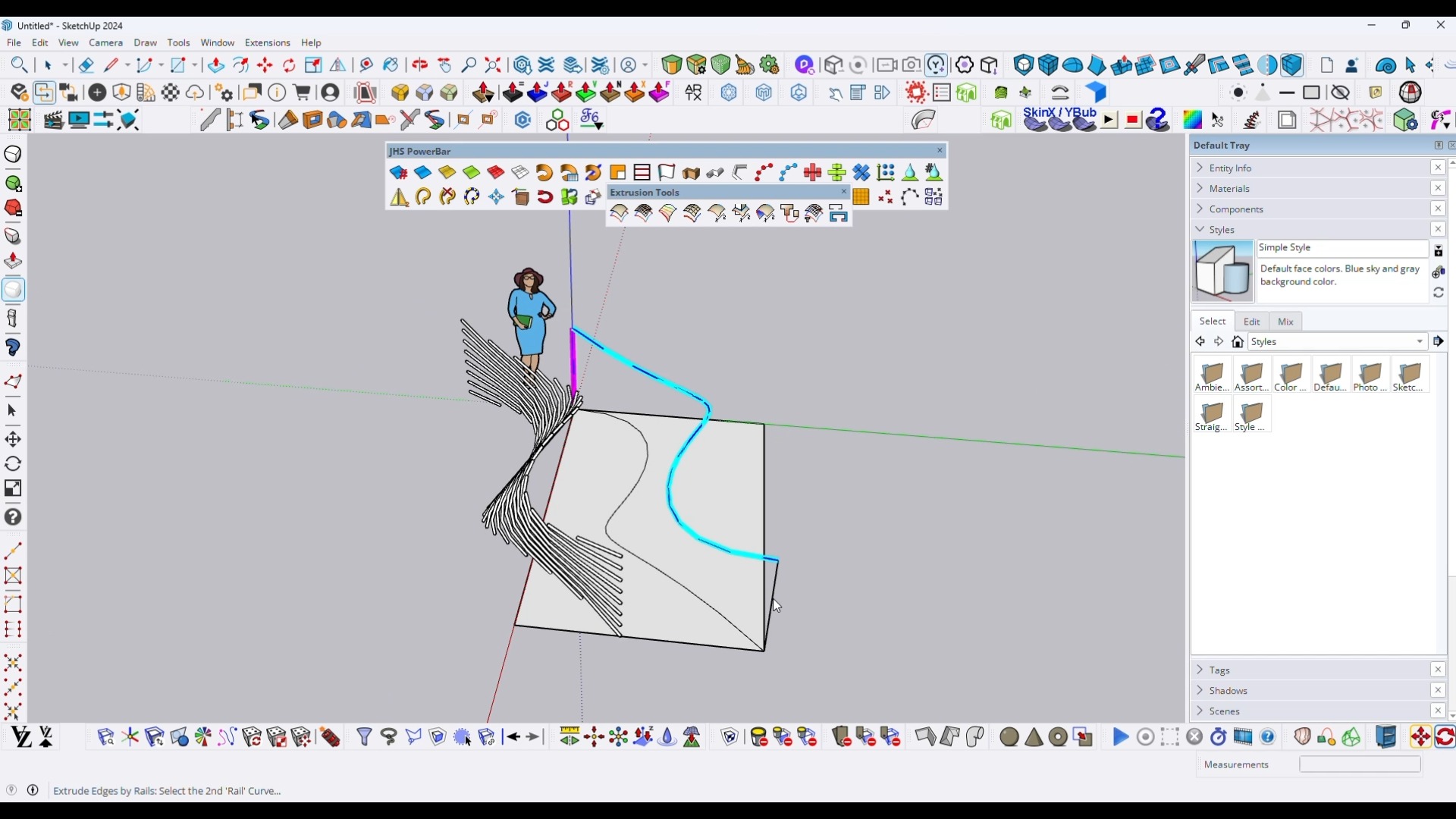 sketchup complex modelling using free plugin extrude tool plugin ...