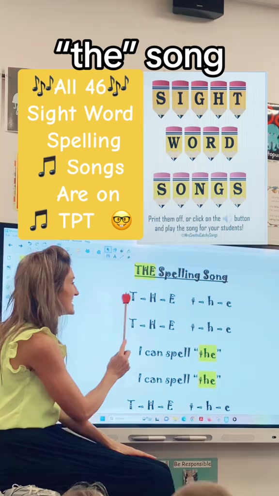 Sight Word Spelling Songs! All 46 words are in one PowerPoint with the ...
