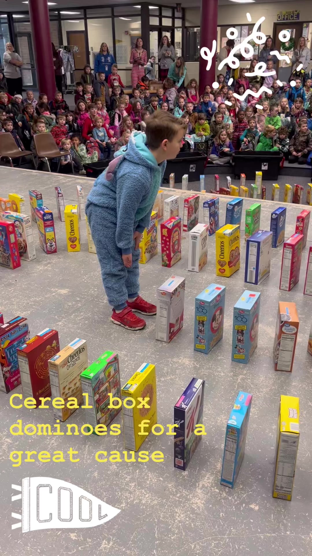 Students in K-5 completed our first ever Cereal Dominoes STEM Challenge ...
