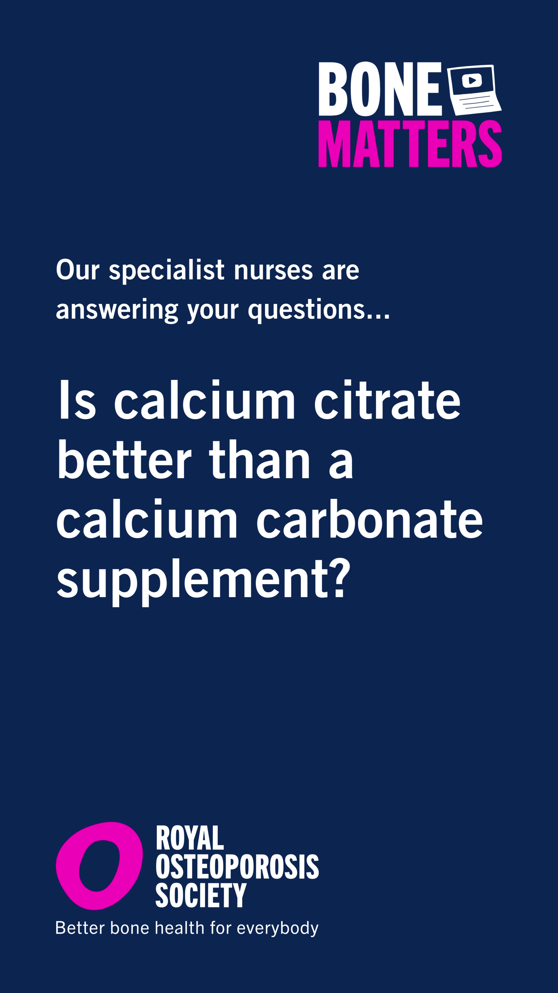 What calcium supplement should I take? Our Specialist nurse Niki helps ...