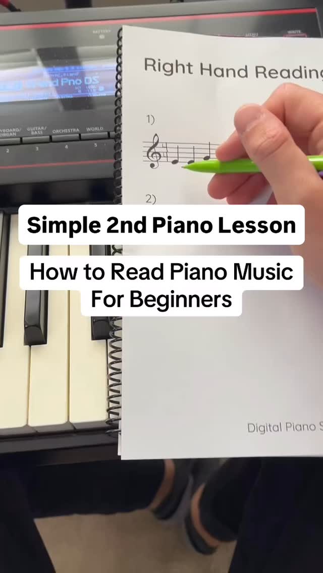 Easy 2nd piano lesson for beginners! This is a fundamental piano lesson ...