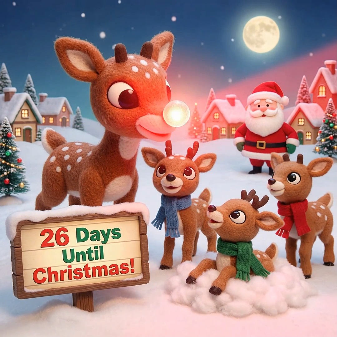 🦌 ️ 26 days until Christmas… and Rudolph’s nose is glowing brighter ...