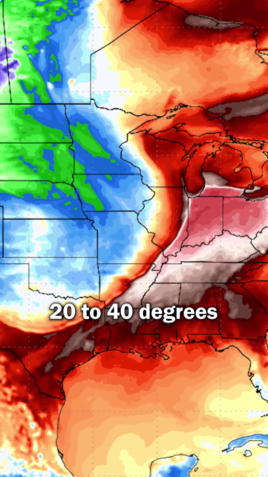 A major Arctic front is bringing a 40-degree temperature plunge to the ...