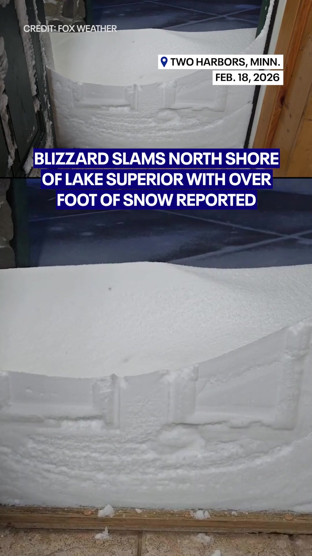 Footage shows the conditions of a blizzard on Minnesota's North Shore ...