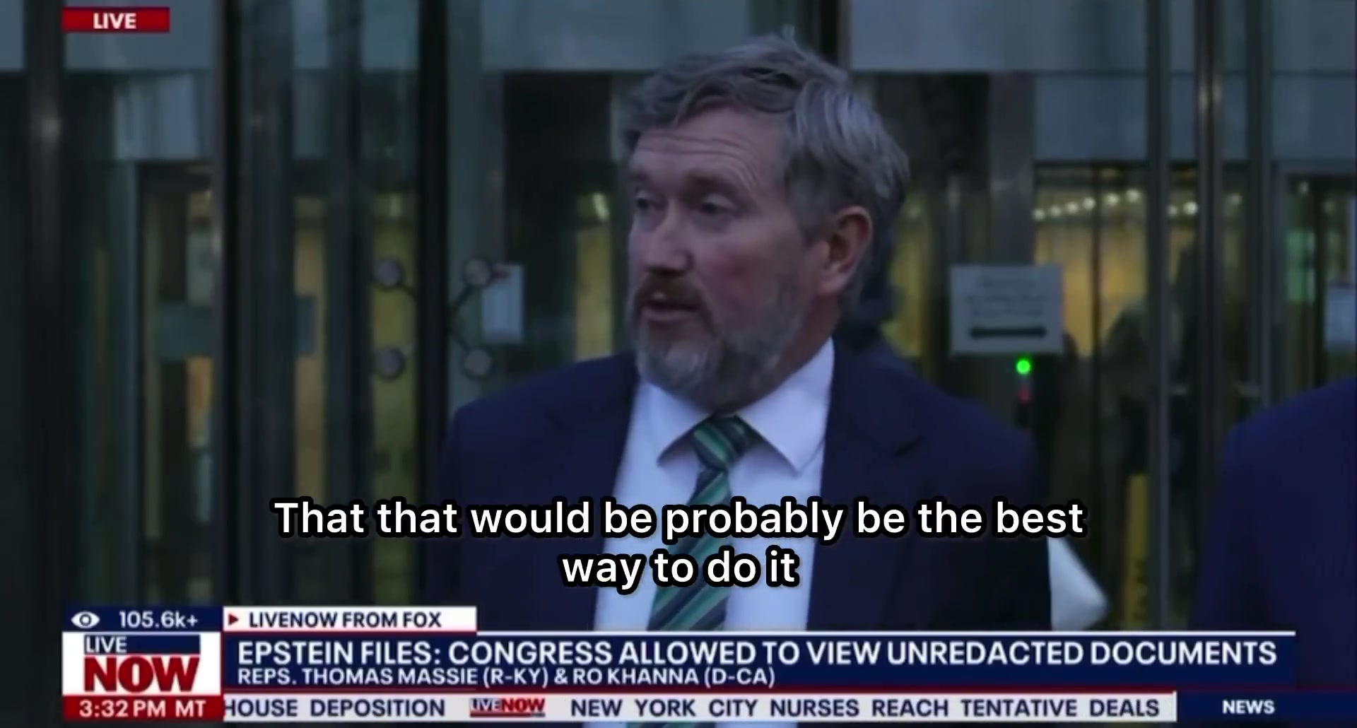 Massie Will Likely Be Naming Names During The Upcoming Ag Bondi Hearing