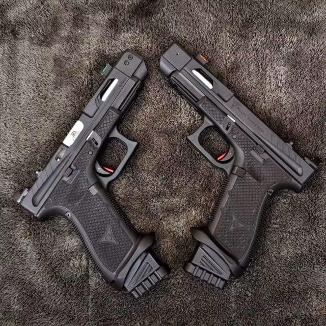 #glock #p80 glock with P80 frame and design customised slide as grey ...
