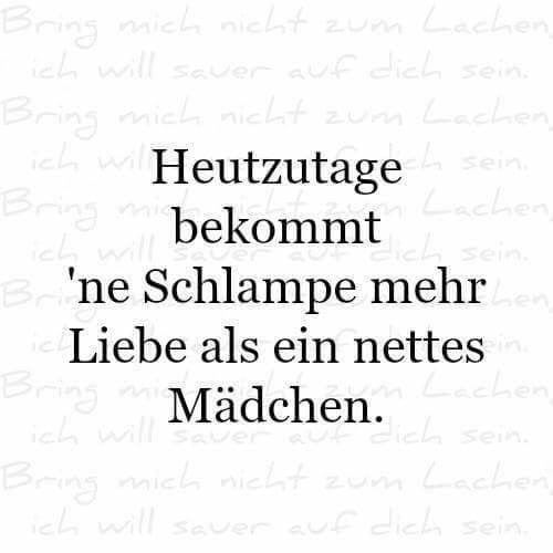 Heutzutage Bekommt Ne Schlampe Mehr Liebe Als Ein Nettes Mädchen 8440