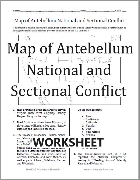 Map of Antebellum National and... - Student Handouts | Facebook