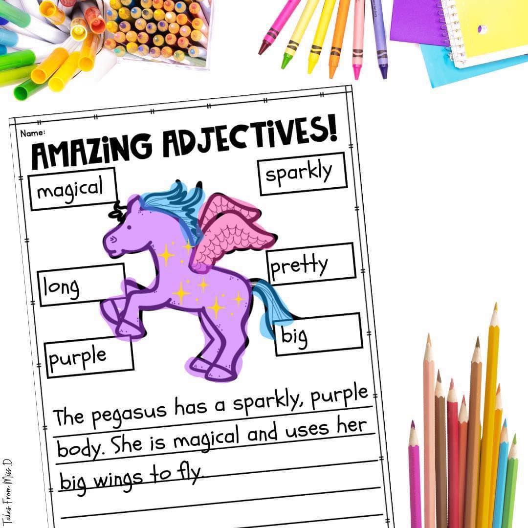 New! Practise using adjectives to... - Tales From Miss D